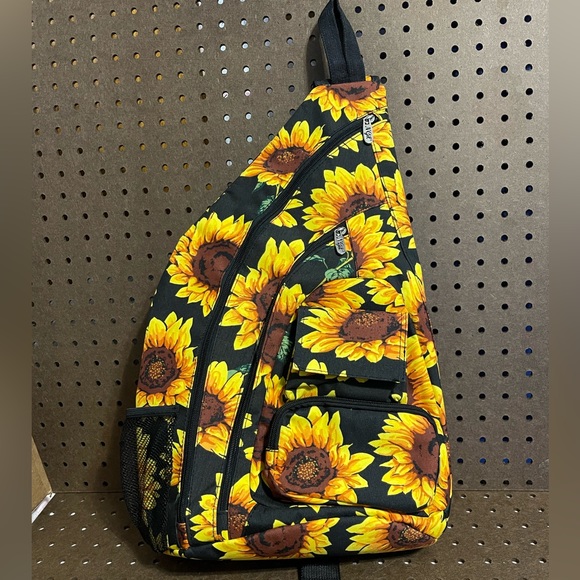 Bags | Nwot Canvas Ngil Sunflower Sling Backpack | Poshmark
